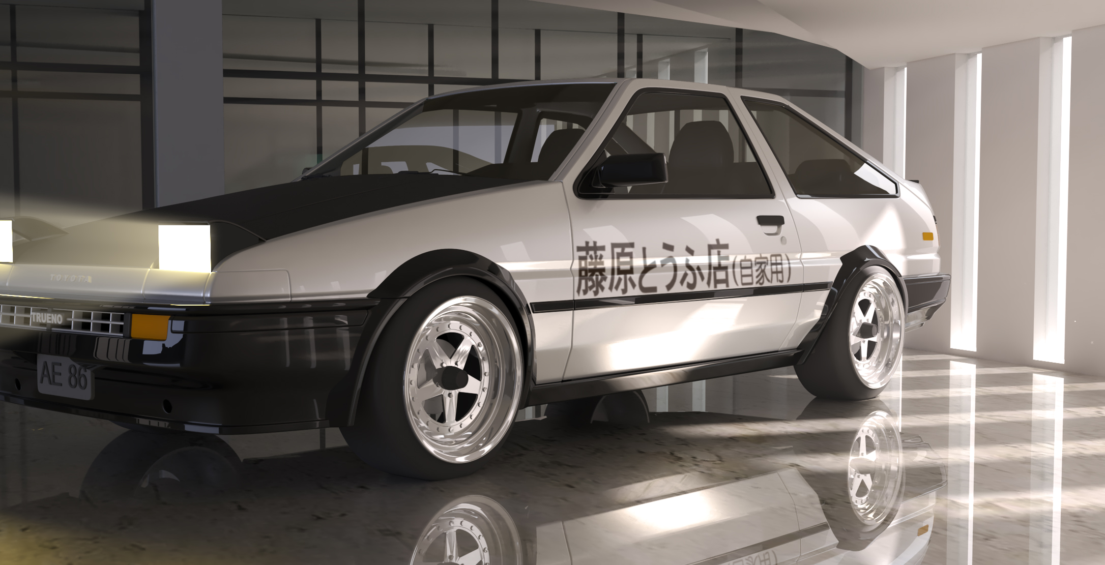 头文字D藤原拓海AE86高精度C4D三维模型，带FBX格式 - 我的网站